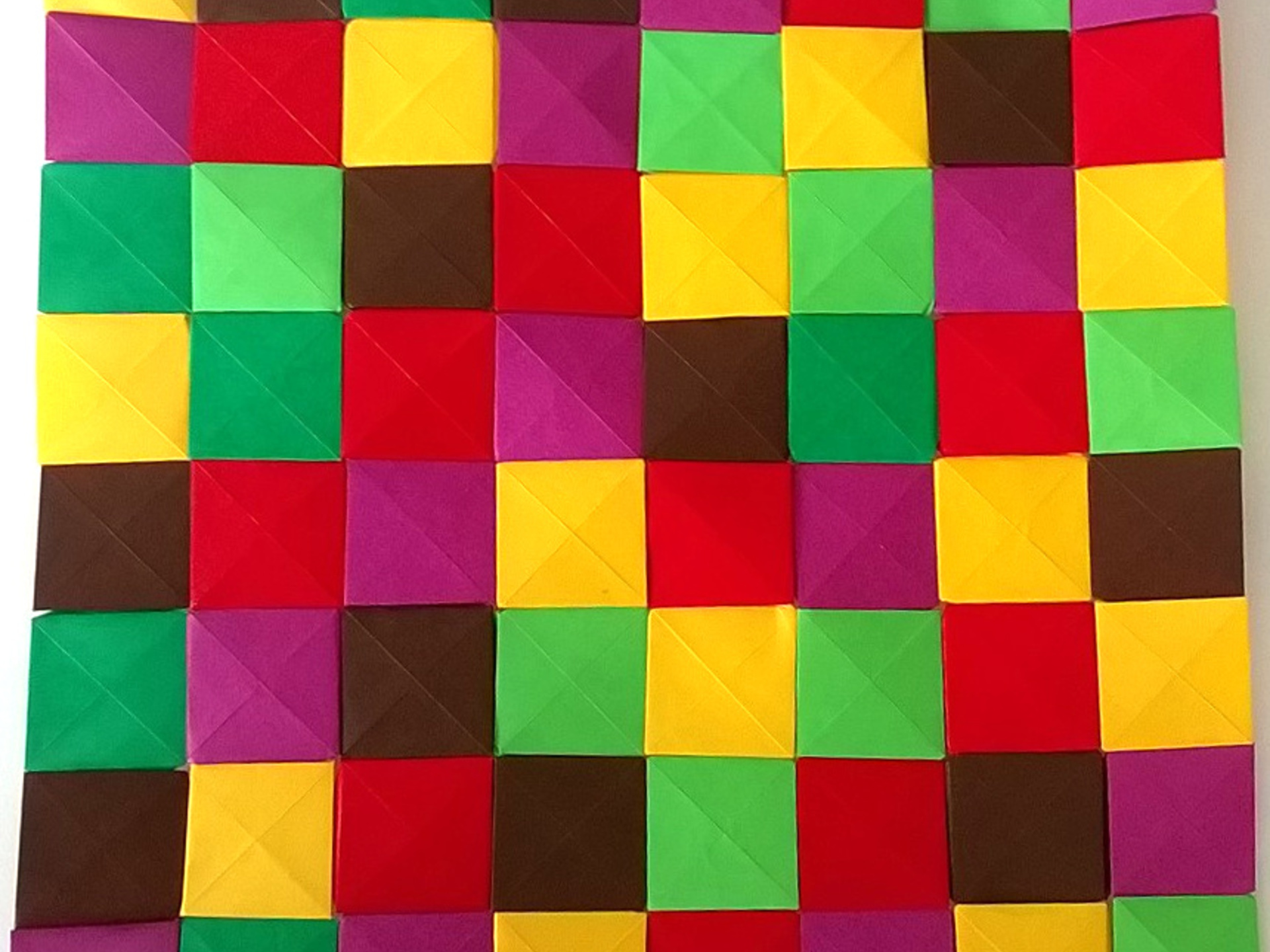 Origami mosaics with origami pixels