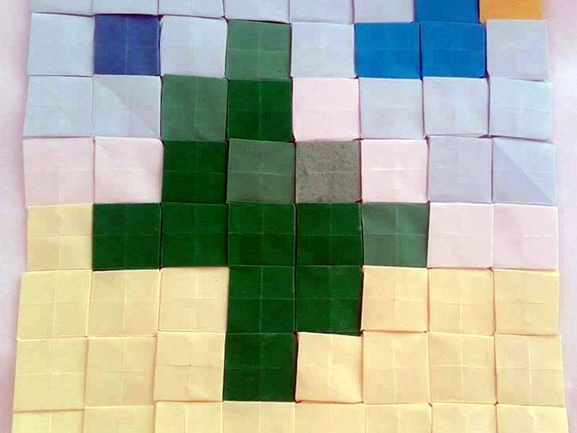 Origami mosaics with origami pixels