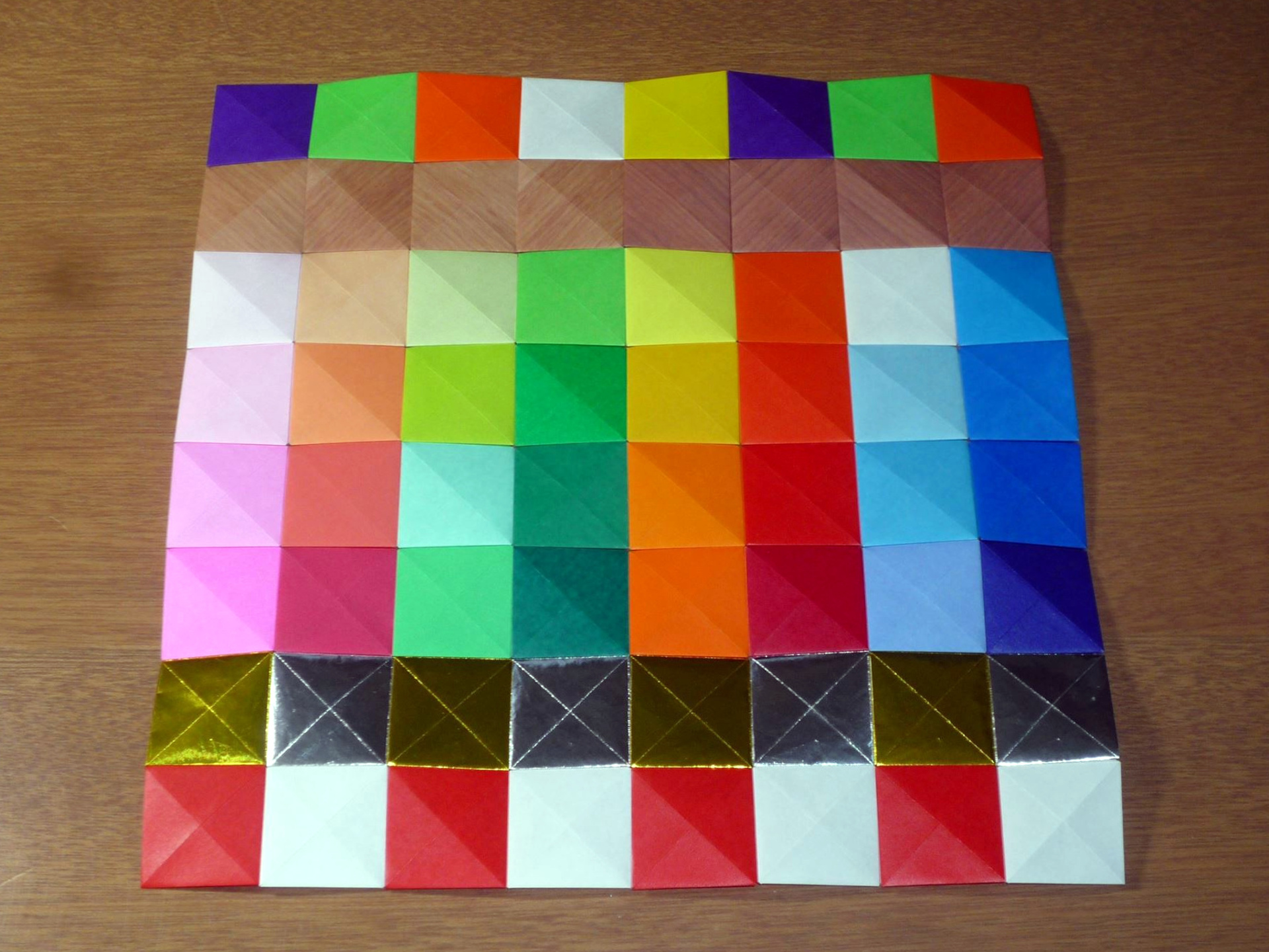 Origami mosaics with origami pixels