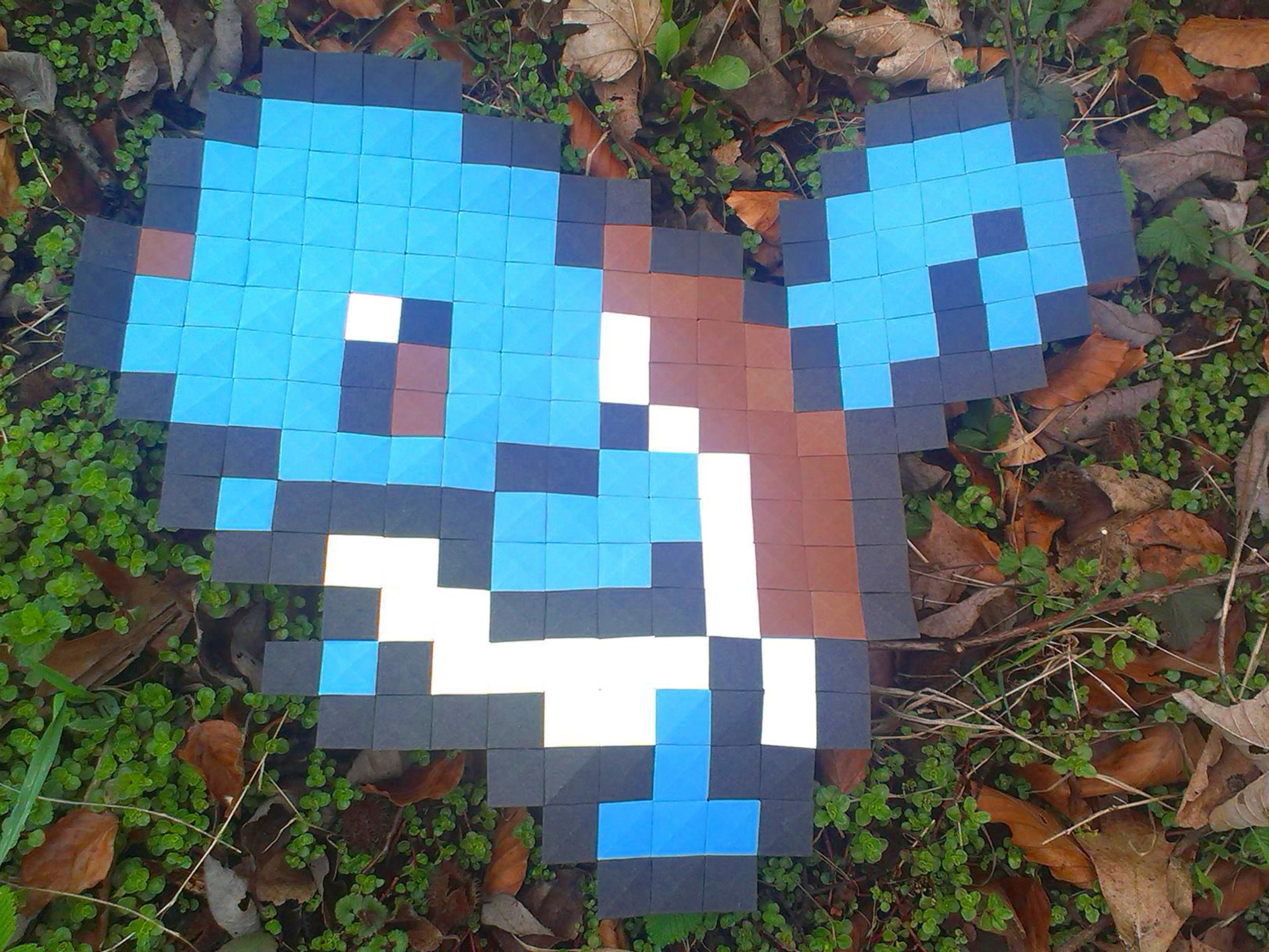 Origami mosaics with origami pixels