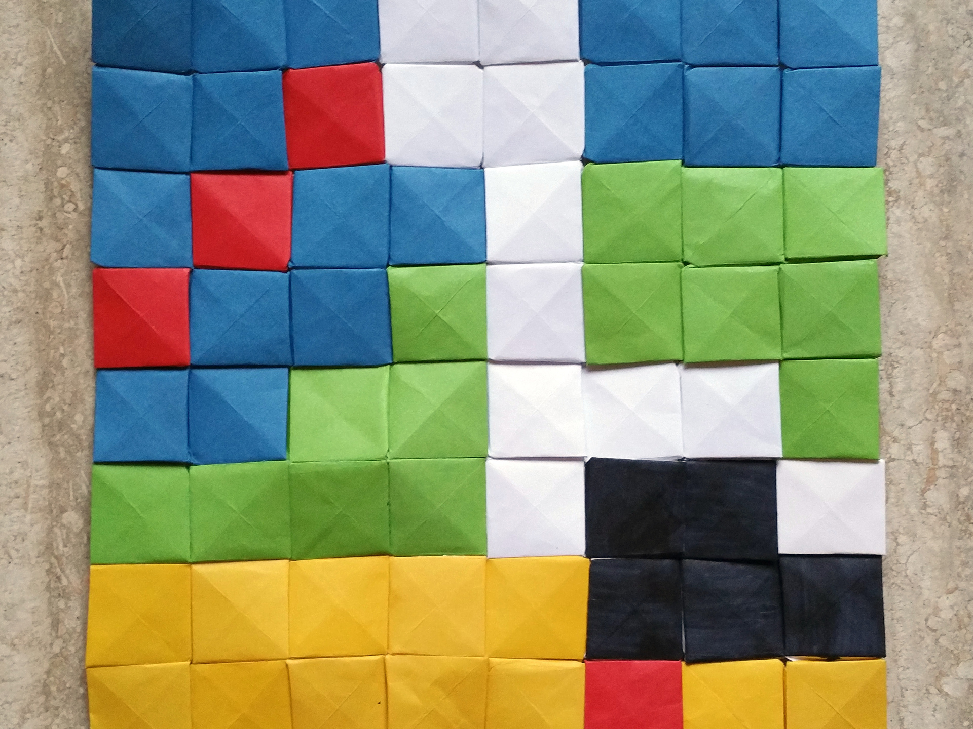 Origami mosaics with origami pixels