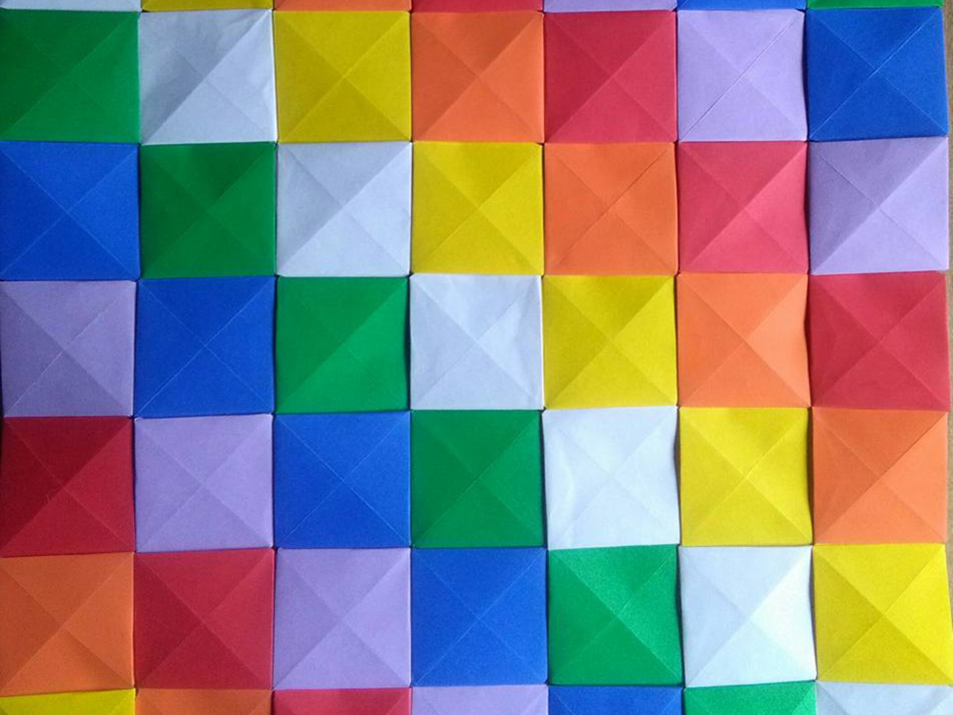 Origami mosaics with origami pixels