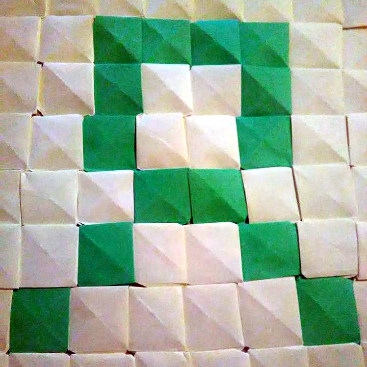 Green Ribbon origami mosaic by Martina Dunne