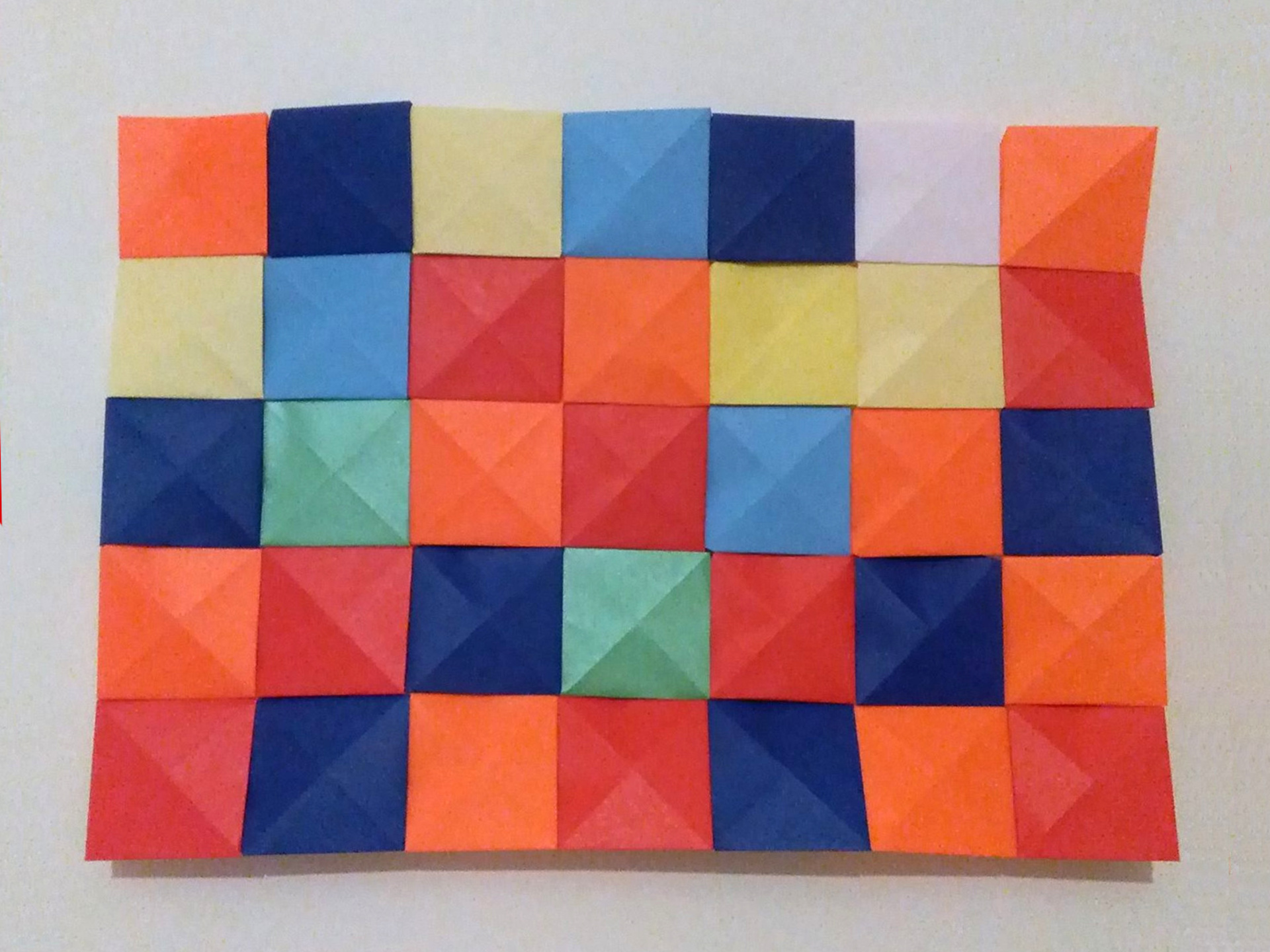 Origami mosaics with origami pixels