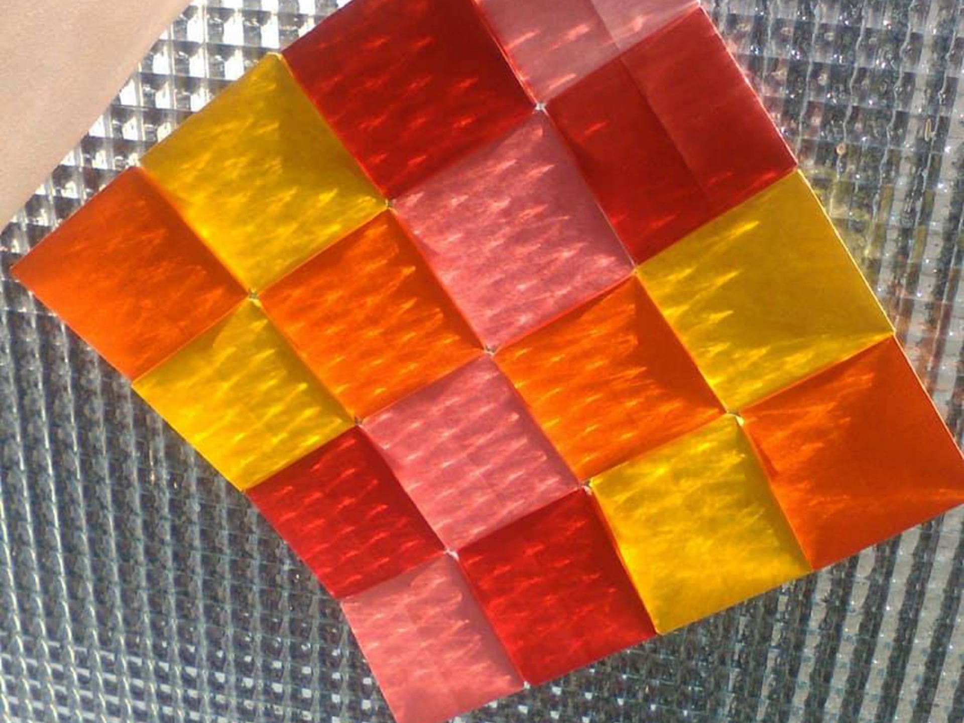 Origami mosaics with origami pixels