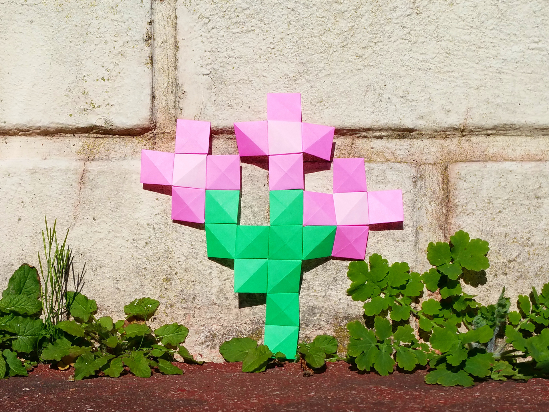 Origami mosaics folded by Stéphane Gigandet