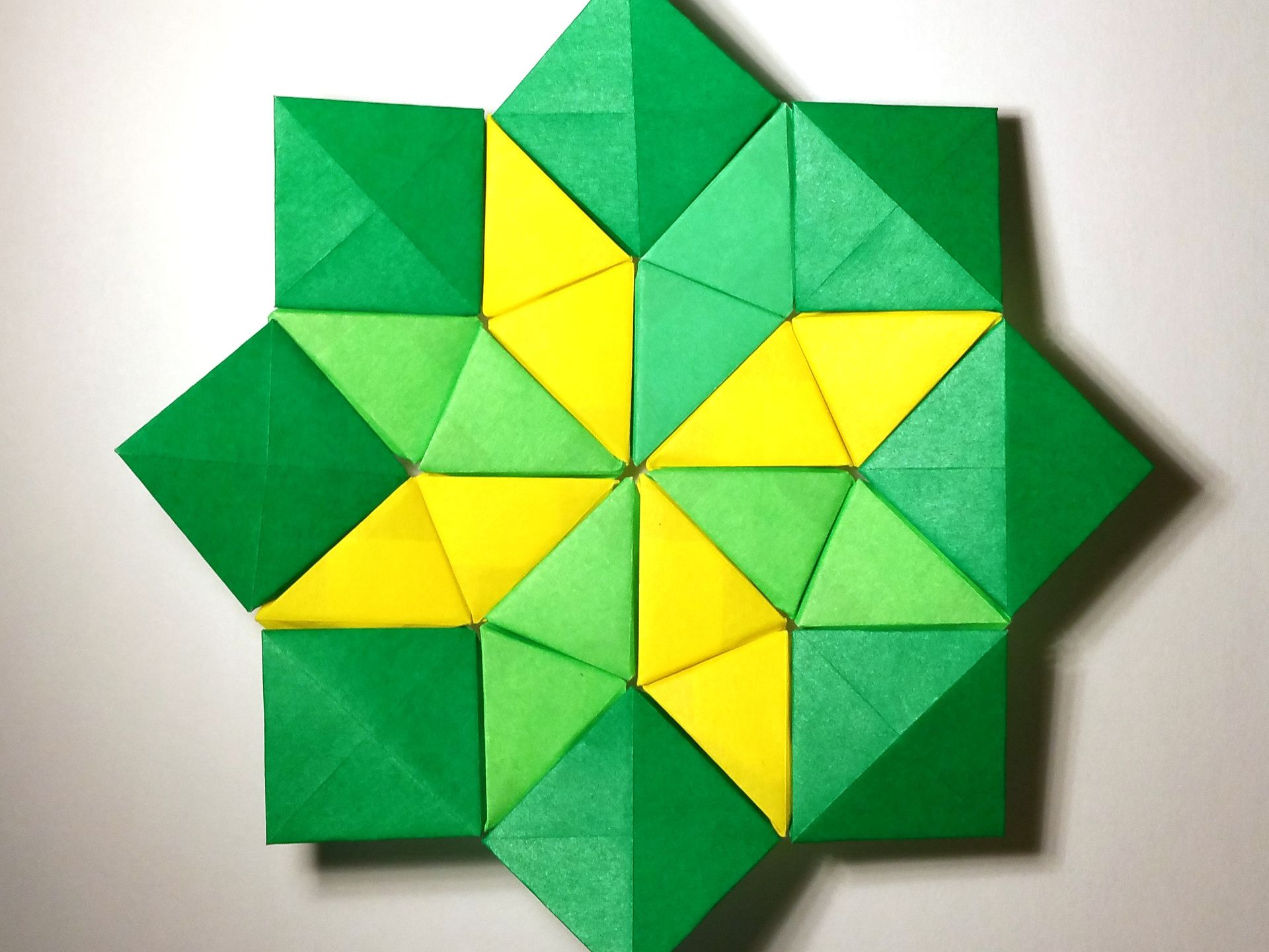 Origami mosaics folded by Stéphane Gigandet